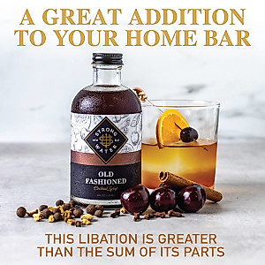Strongwater Old Fashioned Mix - Makes 32 Cocktails - Handcrafted Old Fashioned Syrup with Bitters, Orange, Cherry, Organic Demerara Sugar - Craft Cocktail Mixer, Just Mix with Bourbon,Whiskey - 1 Pack