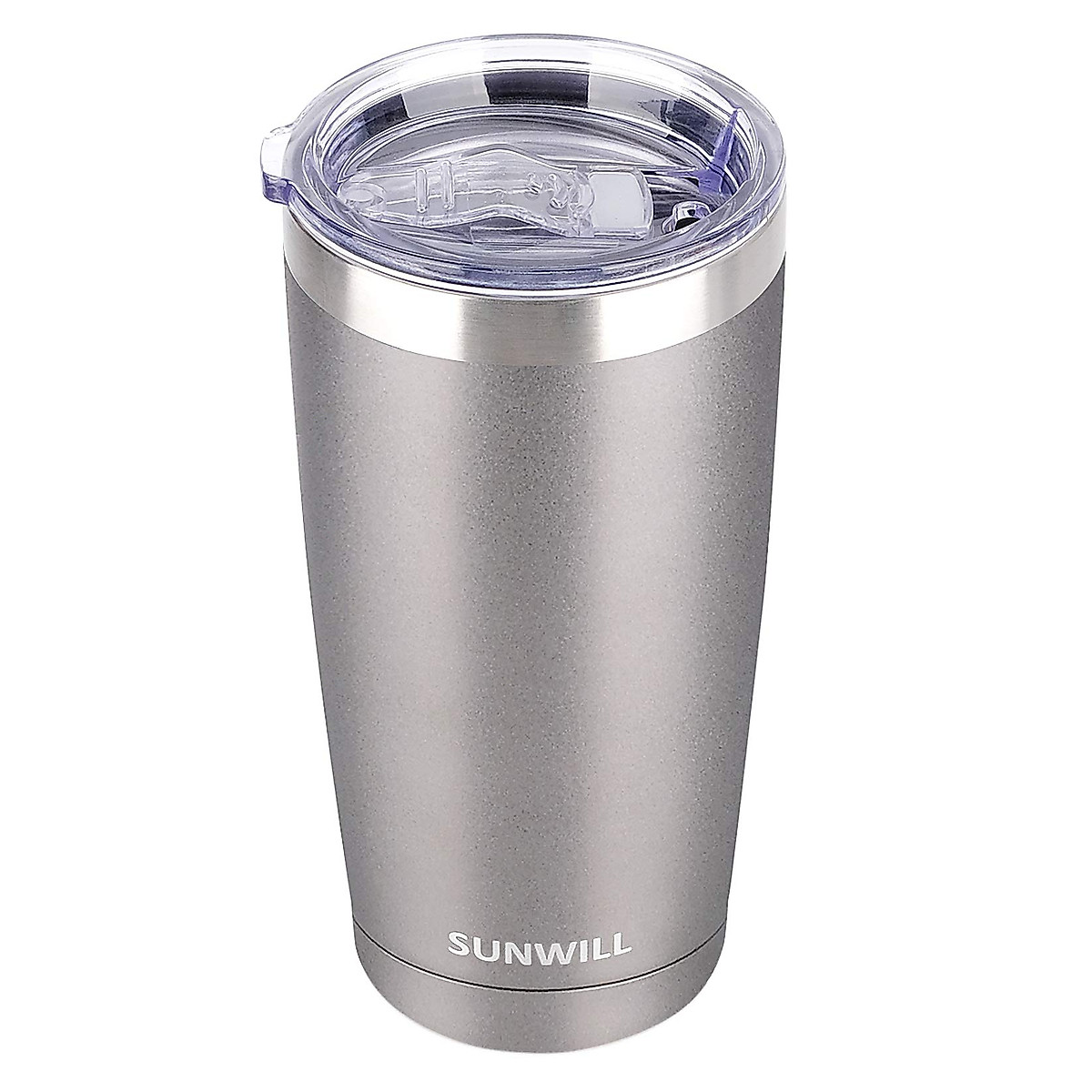 SUNWILL Travel Coffee Tumbler 20 oz, Insulated Mug with Lid, Stainless Steel Cup for Hot and Cold Drinks, Cool Grey