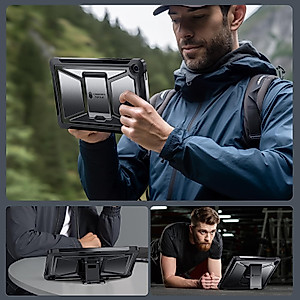 ZtotopCases for Samsung Galaxy Tab A9 8.7 Inch 2023, Rugged 2-Layer Case with Built-in Screen Protector & Kickstand, Shockproof Full Body Protective for Samsung A9 Tablet(SM-X110/X115/X117), Black
