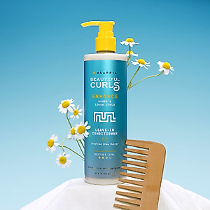 Alaffia Beautiful Curls Curl Enhancing Leave in Conditioner, Wavy to Curly Hair Products, Natural Moisturizer, No Sulfates with Shea Butter, Coconut Oil, Chamomile, 12 Fl Oz