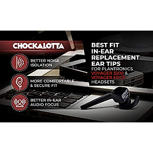 CHOCKALOTTA in-Ear Replacement Ear Tips Upgrade Compatible with Plantronics Poly Voyager 3200 / Edge (Fits Plantronics Explorer / Marque / Discovery / M Series Headsets) (Right Ear, Medium - 3pcs)