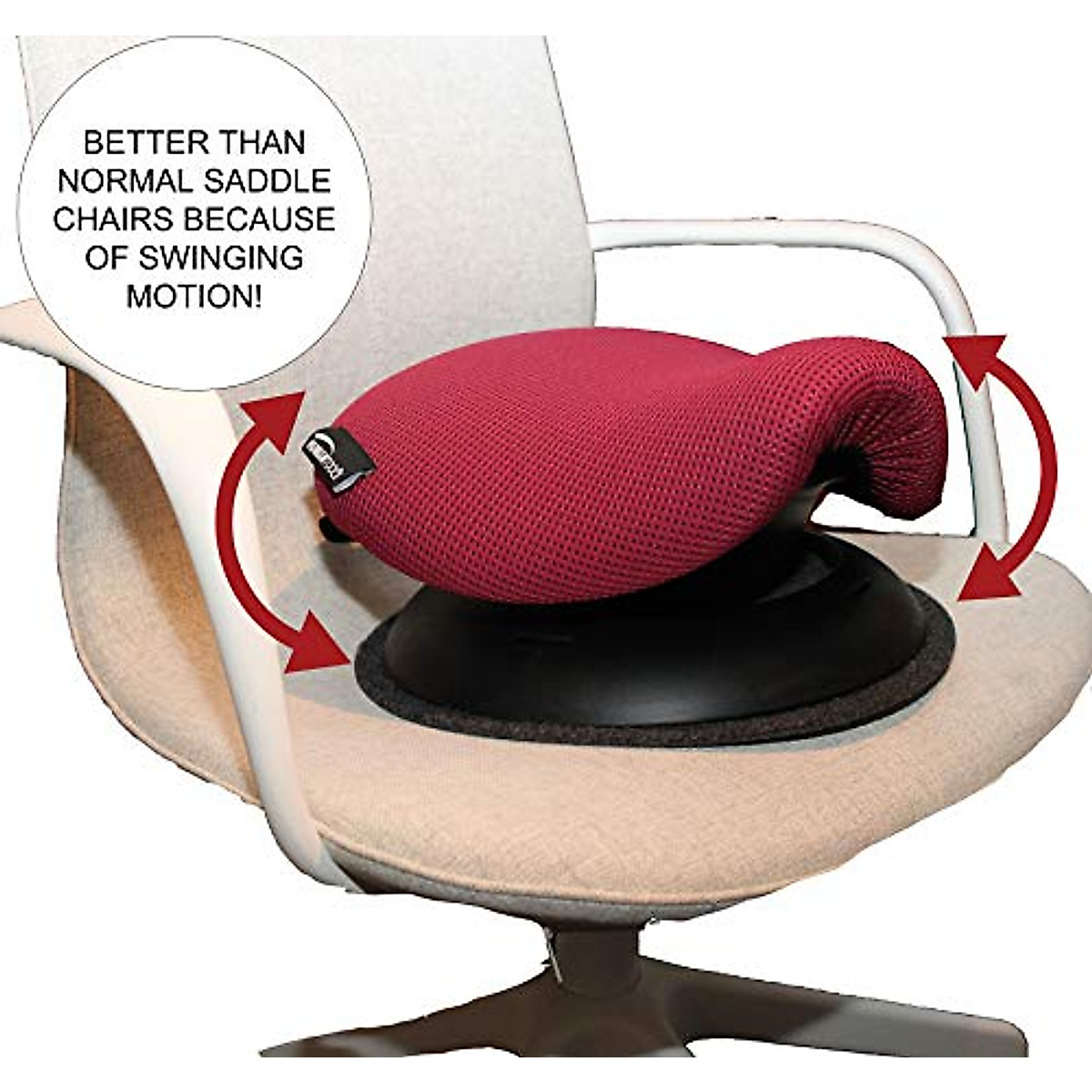 Humantool Portable Ergonomic Office Chair - Human Tool Makes Any Chair a Swinging Saddle Chair with Portable Saddle Stool - Makes A Great Gift for Coworkers, Yoga, Meditation and Friends - (Rose)