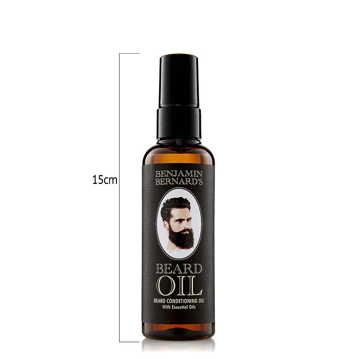 Benjamin Bernard Beard Oil - Beard Grooming Conditioner Oil for Men Encourage Healthy Beard Growth, Well-Groomed Style - Lightly Scented, Contains Jojoba, Almond Oil - Vegan Beard Care 3.38 Fl.oz