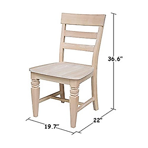 International Concepts Java Chair with Solid Wood Seat, Unfinished