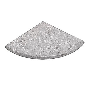 Tenedos Premium Quality Silver Marble Bathroom Corner Shelf Polished 9'' (1)
