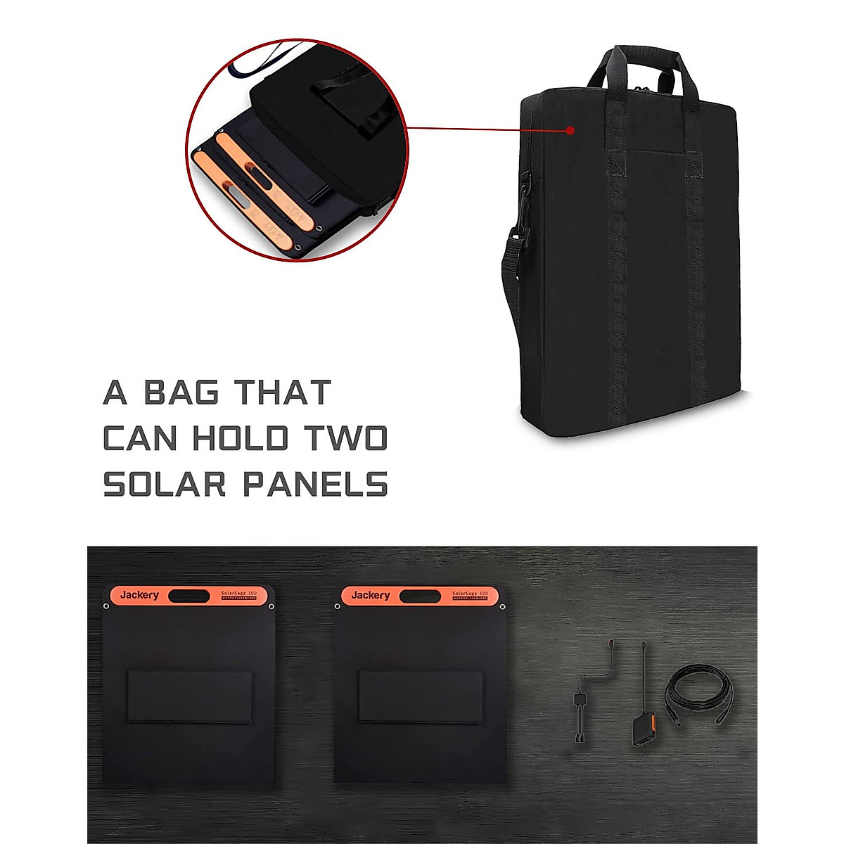 Global Storage Padded Utility Solar Panel Bag,for Jackery 100 watt Solar Panel,Double Layer Design, Can Hold 2 Battery Panels.