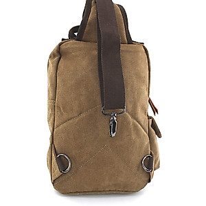 JIAO MIAO Canvas Shoulder Backpack Travel Rucksack Sling Bag Cross Body Messenger Bag,180308-Coffee