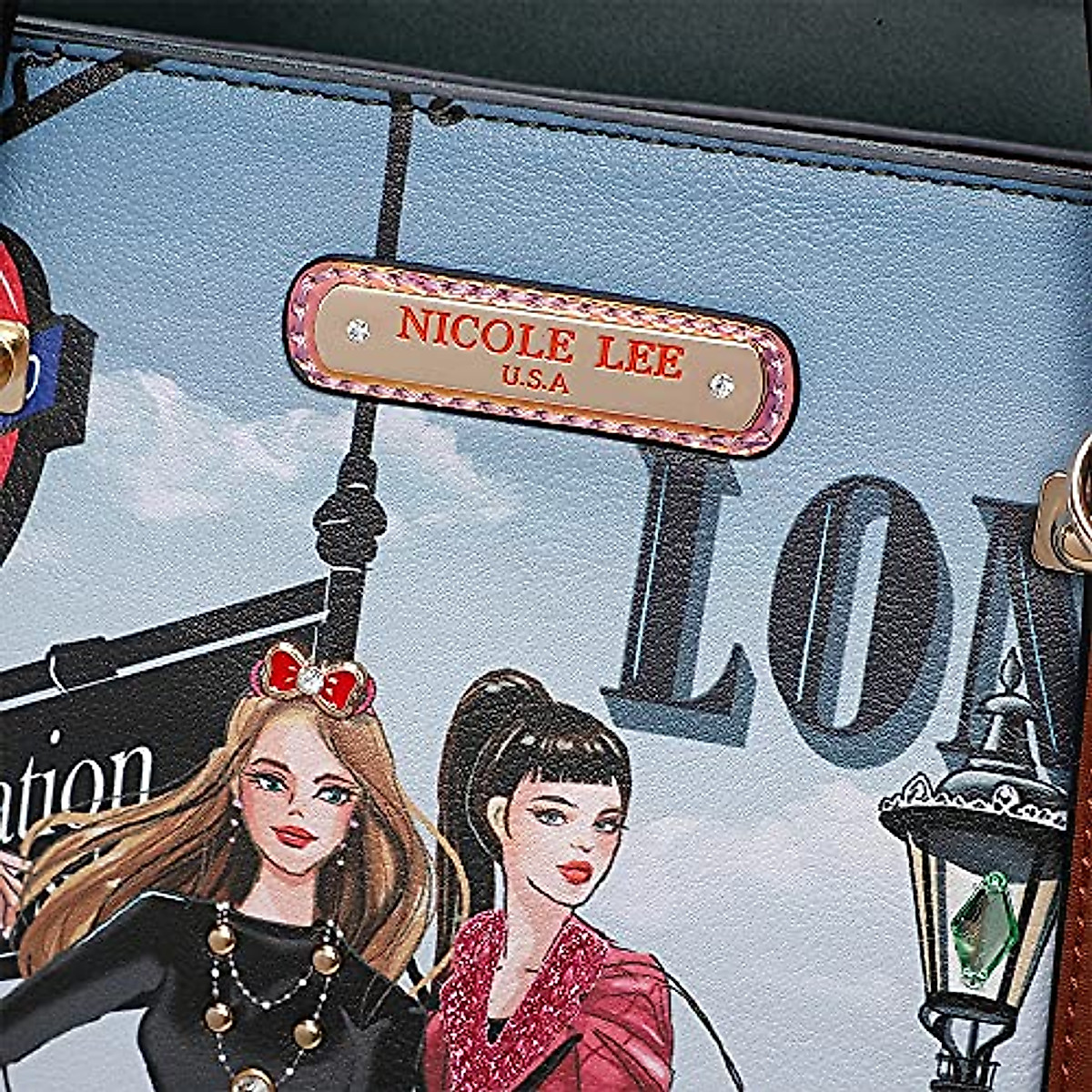 Nicole Lee FASHION WOW IT'S LONDON PRINT SHOPPER BAG