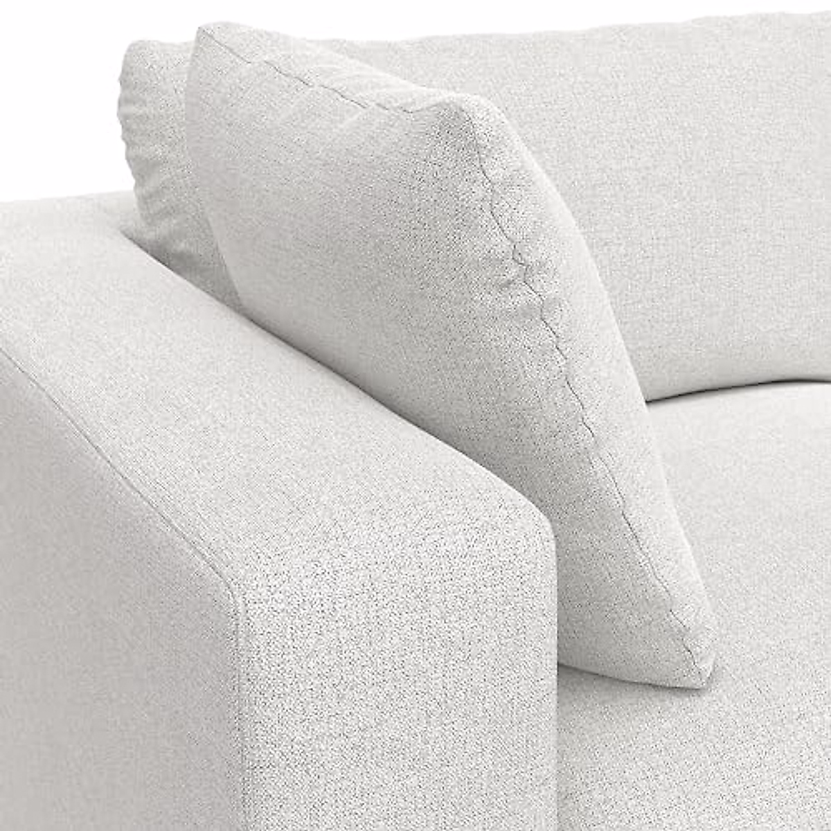 SIMPLIHOME Jasmine 3-Seater Modular Sofa in Velvety Chenille Polyester-Blend Performance Fabric, Cloud Grey, 125-inches Wide, Handcrafted Contemporary-Style Couch for Living Room