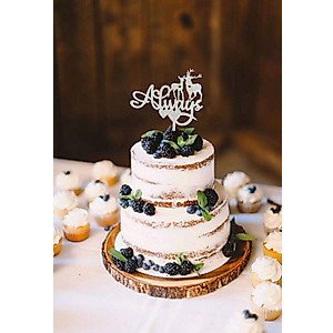 Silver Glitter Always Wedding Cake Topper, After All This Time Always Wedding Cake Topper, Wedding/Engagement/Anniversary/Bridal Shower Party Decorations,Cake Topper with Elk