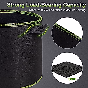 DECORLIFE 12-Pack Grow Bags, 3 Gallon Thickened Nonwoven Fabric Pots with Handles, Black, Come with Plant Labels