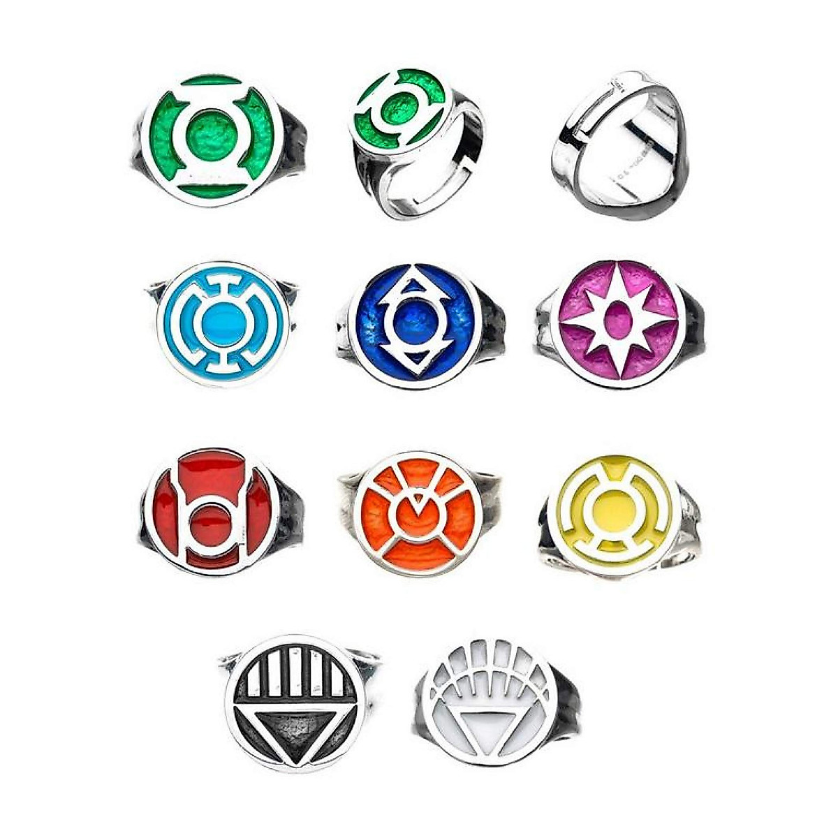 DC Comics Green Lantern Power Rings Emotional Spectrum | Includes 9 Adjustable Rings Featuring Each Emotion