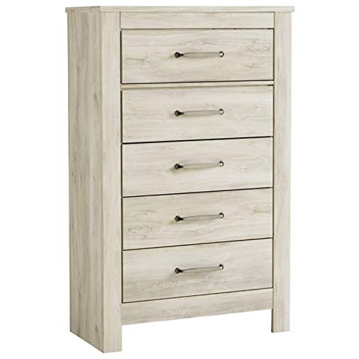 Signature Design by Ashley Bellaby Vintage Farmhouse 5 Drawer Chest of Drawers, Whitewash