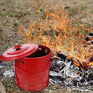 DOITOOL Burn Barrel Incinerator Can: Metal Garden Incinerator Fire Bin Enamel Burn Bin Stainless Steel Incinerator Burn Barrel Incinerator Cage Ash Bucket Fire Pit Wood Burning Pit