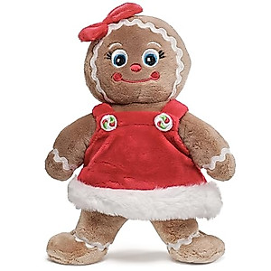 Bearington Holly Ginger Gingerbread Plush, Gingerbread Stuffed Animal, 10 Inch Christmas Doll, Ideal Christmas Gingerbread Stuffed Plush Gift for Toddlers, Kids & Teens