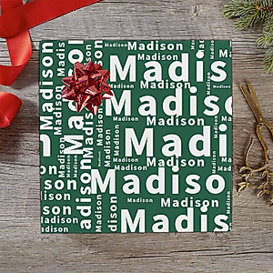 InterestPrint Custom Name Wrapping Paper for Women Men, Personalized Monogram Gift Wrap Paper 58x23 Customized Christmas Birthday Wrapping Paper Roll for Grandma Grandpa