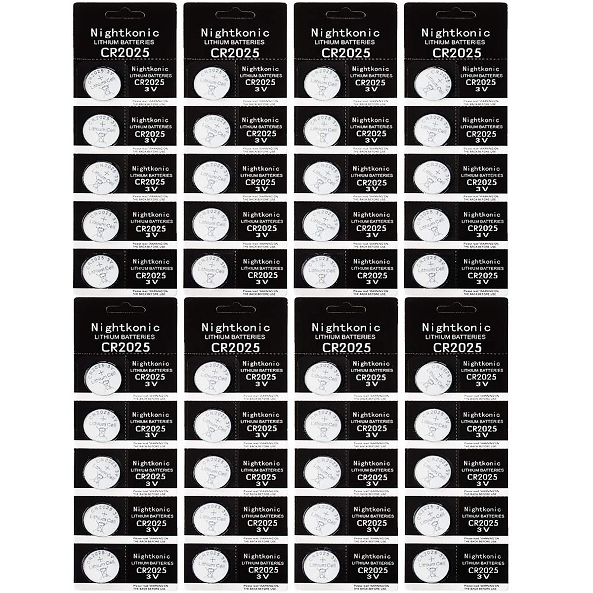 Nightkonic 40 - CR2025 Battery 3v Lithium Button Cell Coin 2025 Batteries
