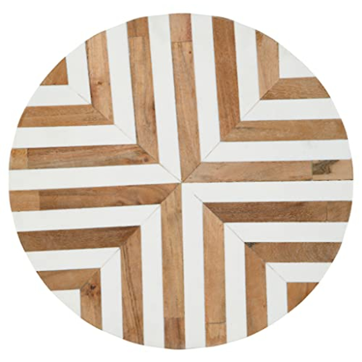 Signature Design by Ashley Cartley Accent Table, White & Light Brown