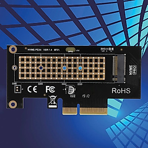 PCIe NVMe Adapter, M.2 NVMe (M Key) SSD to PCI-Express 3.0 GEN3 X4, Support M.2 NVMe 2230 2242 2260 2280 SSD, High Speed 40Gbps