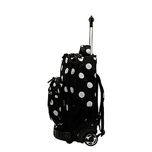 Rockland Single Handle Rolling Backpack, Black Dot, 19-Inch