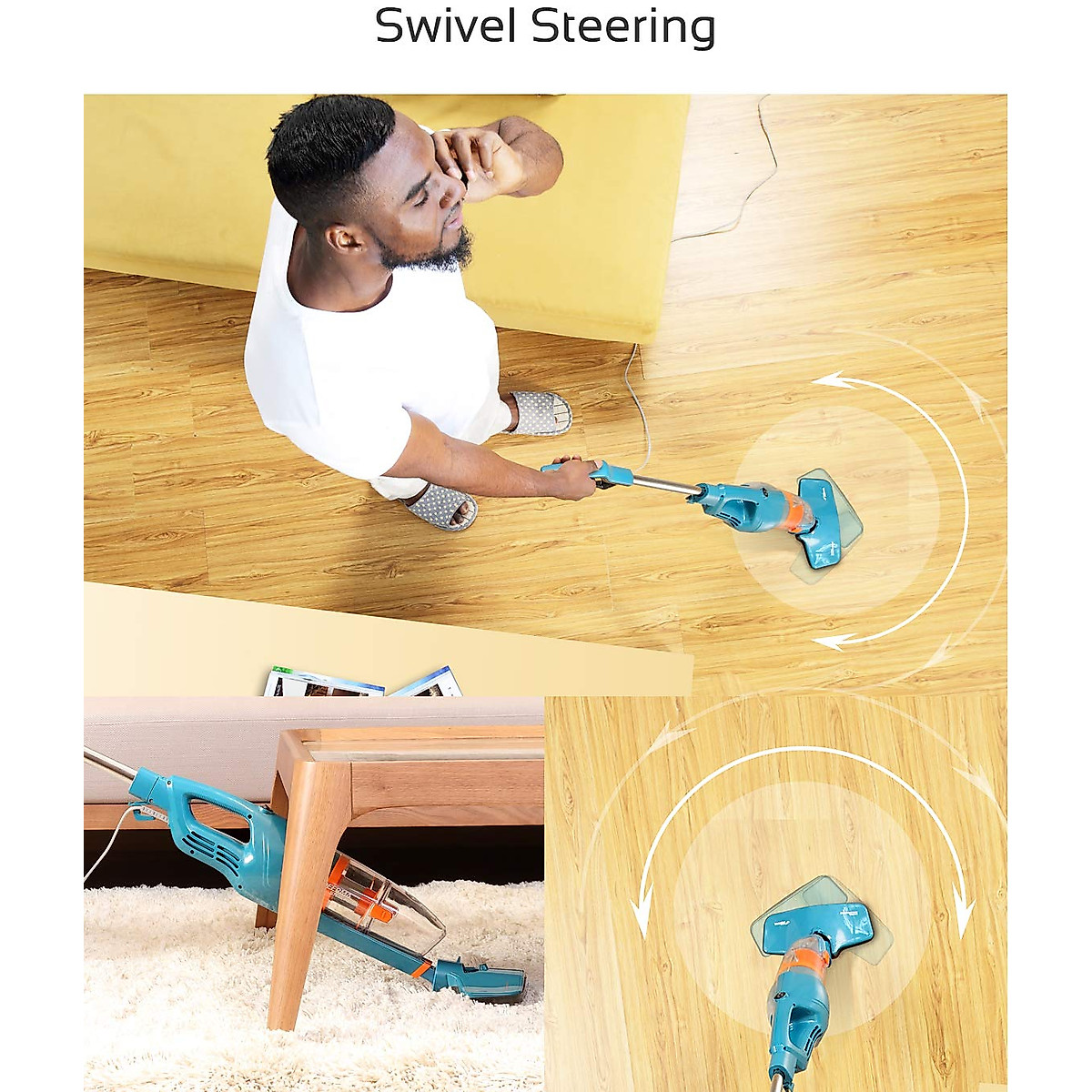 Deerma 2 in 1 Vacuum Cleaner, Handheld Lightweight Vacuum Cleaner with 13kpa Strong Suction Corded Upright Stick Vacuum for Hard Floor Car Pet Hair