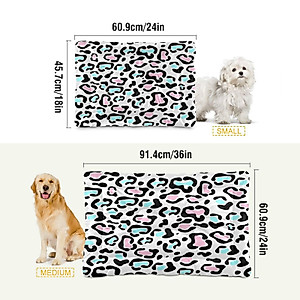 YETTASBIN Leopard Crate Pet Bed, Portable Washable Dog Cat Mat, Soft Comfortable Pet Mattress with Non-Slip Bottom for Dogs Cats Sleeping, 24 x 18 Inch