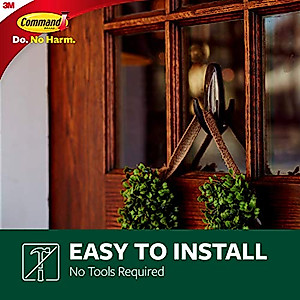 Command Outdoor Large Hooks, Bronze, Holds up to 5 lbs, 3-Hooks, 4-Strips, Decorate Damage-Free