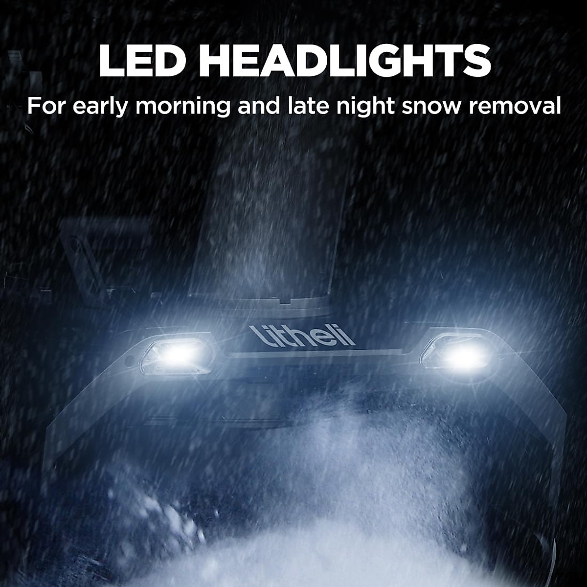 Litheli 2X20V Cordless Snow Blower, 20-inch Snow Thrower with 4.0Ah Battery, Electric Snow Blowers with LED Spotlight and Brushless Motor for Walkways and Driveways