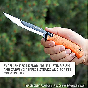 OUTDOOR EDGE 3.5" RazorSafe Replacement 5.0" Boning/Fillet Knife Blades - 6 Pieces plus Blade Storage Box