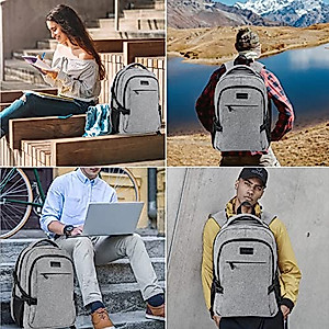 ANKUER Backpacks for Men Women, Backpack Fits Up 15.6 in Laptop Backpack for Travel, Backpacks with USB Charging Port, Work Business Backpack for Women (Grey)