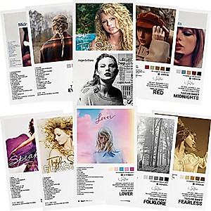 Taylor Poster for Walls, Taylor Album Cover Posters Wall Decor Art Print Posters for Room Aesthetic Set of 13 for Teen and Girls Dorm Decor 8x12 inch Unframed