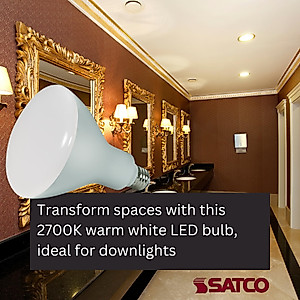Satco S9634 11.5W BR40 LED Bulb – 2700K Warm White, 940 Lumens, 103° Beam Angle, Dimmable, Medium Base (6 LED Bulbs)