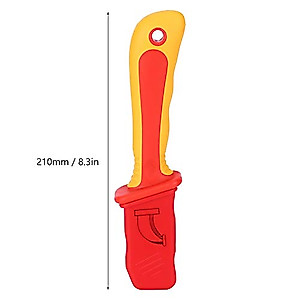 Insulation Electrician Blade, 210mm Red Insulation Electrician Knife, IEC60900 1000V Anti-magnetic Electrician Knife, for Instrument Installation and Circuit Breaking