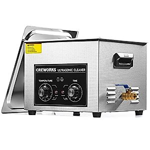 CREWORKS Ultrasonic Cleaner with Heater and Timer, 360W Professional Ultrasonic Cleaning Machine, 4 gal Stainless Steel Sonic Cavitation Machine with Knobs for Cleaning Jewelry Watch Glasses
