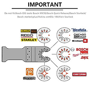 NEWONE 67 Pack Oscillating Multitool Quick Release Saw Blades with Sandpaper,Multitool Blades for Wood Metal Plastics Compatible with Fein Black&Decker Bosch Chicago Roybi Milwaukee Makita Craftsman…