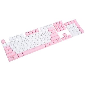 Mechanical Keycaps, Geyes Doubleshot PBT Backlit Keycaps with Cherry MX Switches and Clones OEM Profile 104 Keys PBT Keycaps for 104/87/61 Mechanical Keyboard PC Gaming Keyboard,White Blue Keycaps