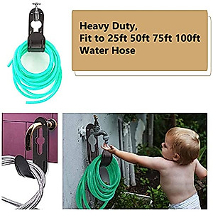 Eastrans Garden Hose Holder Wall Mounted Hold 100ft 3/4’’ Hose, Durable and Heavy Duty Rust-Free Hook Hanger for Water Hose, Keep Your Backyard Neat and Clean