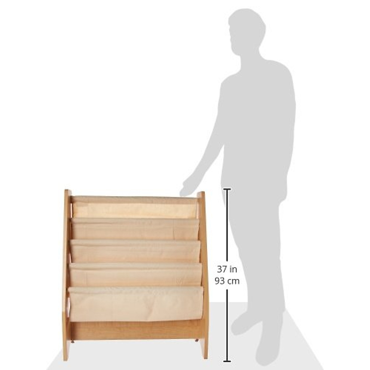 KidKraft Wood and Canvas Sling Bookshelf Furniture for Kids – Natural, Gift for Ages 3+