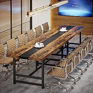 Tribesigns 6FT Conference Table, Rectangular Meeting Table, 70.86L * 31.49 W inches Seminar Table, Large Computer Desk for Office,Rustic Boardroom Desk