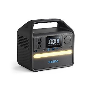 Anker 521 Portable Power Station with LiFePO4 Battery, 256Wh 6-Port PowerHouse, 300W Solar Generator (Solar Panel Optional), 2 AC Outlets, 60W USB-C PD Output, Outdoor Generator