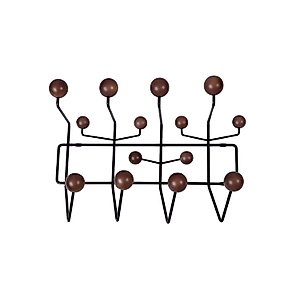 Classic Mid Century Hang it All Coat Rack, Modern Wall Mounted Coat Hooks with Painted Solid Wooden Balls(Multi Colors Available) (Dark Walnut)