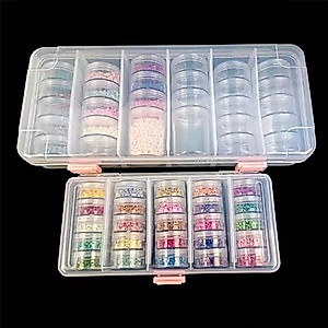 Montesy Stackable Storage Box Clear Beads Container Plastic Storage Organizer Box Plastic for Jewelry Nails and Makeup