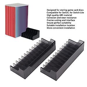 2 Pack Game Storage Bracket for Nintendo Switch Lite (Up to 24 CD Disc), Game Holder Rack Organizer for Gaming Blu-Ray Disks, Black
