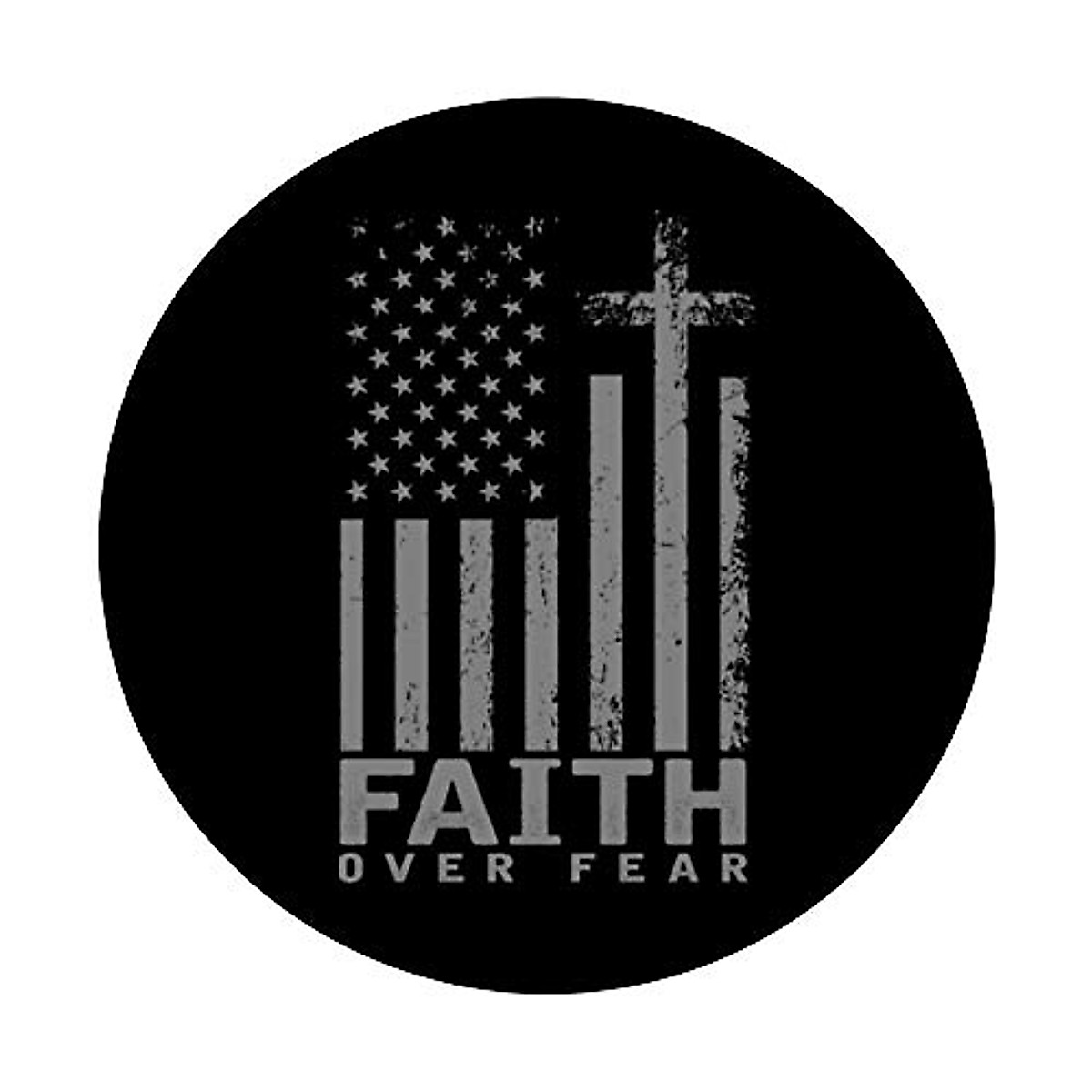 America Pride US Flag Faith Over Fear Prayer PopSockets PopGrip: Swappable Grip for Phones & Tablets
