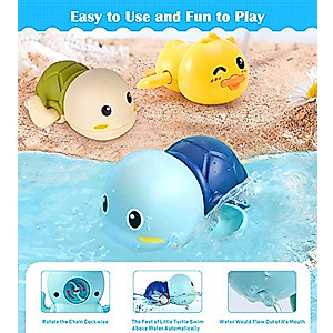 Bath Toys, 4 Pack Baby Bath Toys for Toddlers 1-3, Floating Wind-up Toys Swimming Pool Games Water Play Set Xmas Gift for Bathtub Shower Beach Infant Toddlers Kids Boys Girls Age 1 2 3 4 5 6 Years