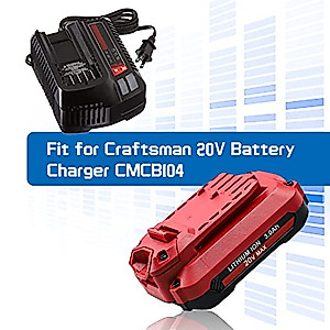 2 Pack 3.0Ah 20 Volt CMCB202-2 Battery Replacement for Craftsman V20 Lithium ion Battery Compatible with Craftsman 20V Battery Lithium ion CMCB201 CMCB202 CMCB202-2 CMCB204 CMCB204-2 CMCB205 CMCB206