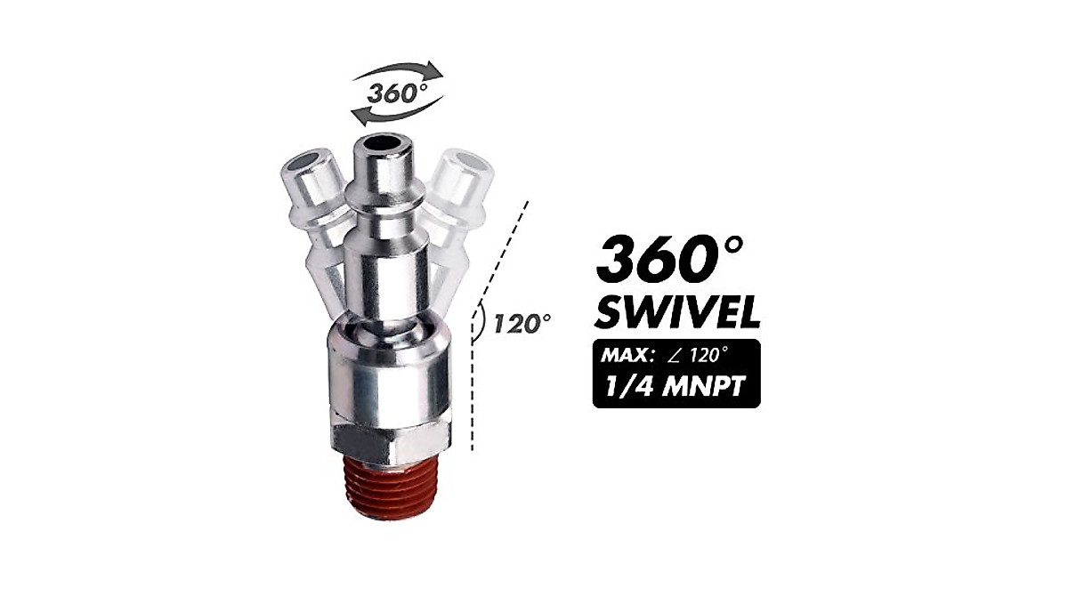 WYNNsky 1/4" Male Thread Swivel Air Plug - 2 Pack