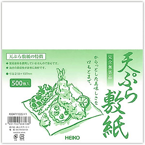 TIKUSAN Japanese Tempura Paper, Oil Absorbing Cooking Paper, 8.6 × 7.8 inch, 500 Sheets, Made in Japan