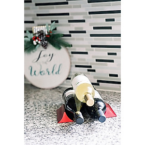 Winebars | The Compact Metal Wine Rack That's The Perfect Wine Gift for Wine Lovers (Romantic Red)