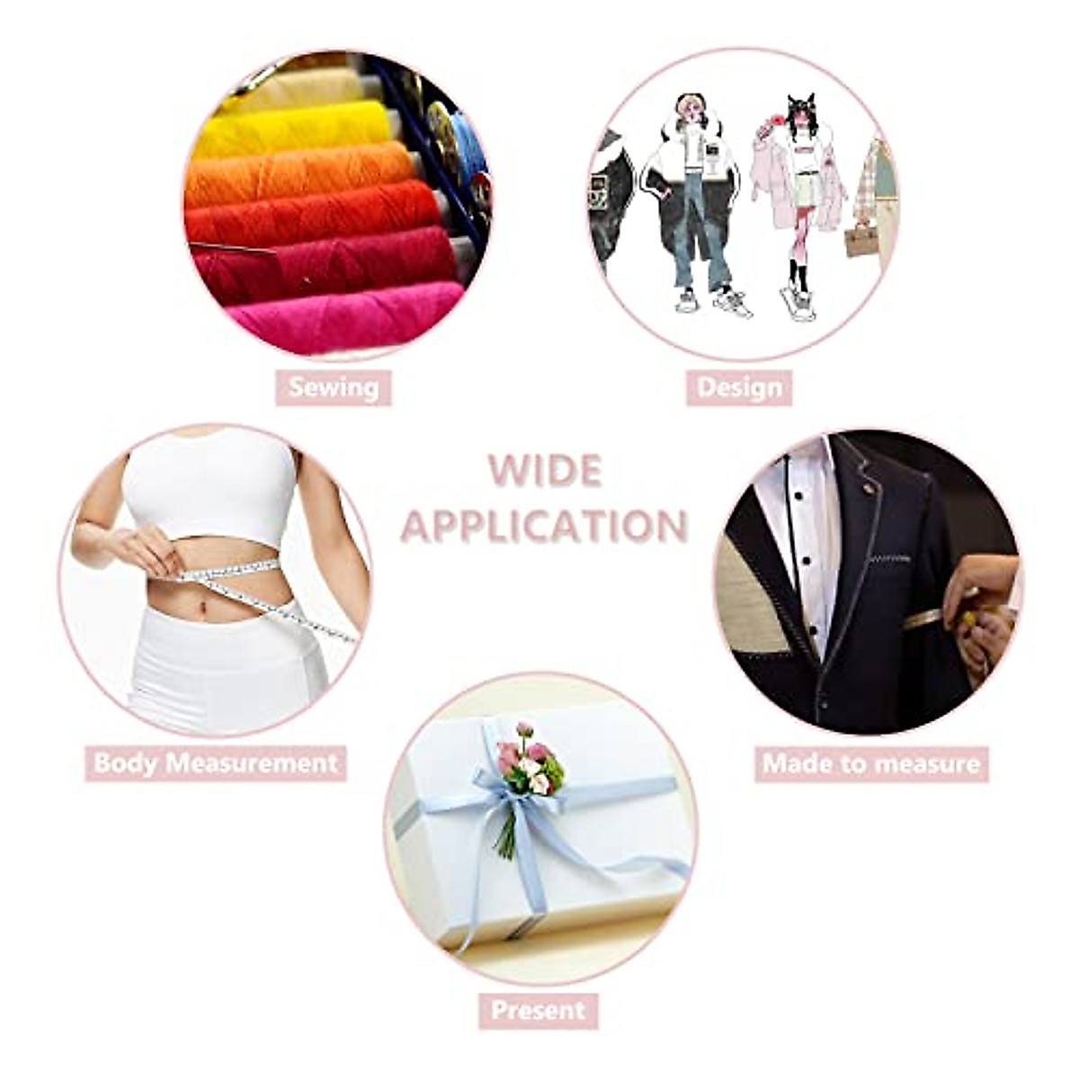 3 Pack Tape Measure Measuring Tape for Body Fabric Sewing Tailor Cloth Knitting Craft Weight Loss Measurements Retractable 60-inch 1.5 Meter, Small Push Button Dual Sided Tape Measure Body Measuring